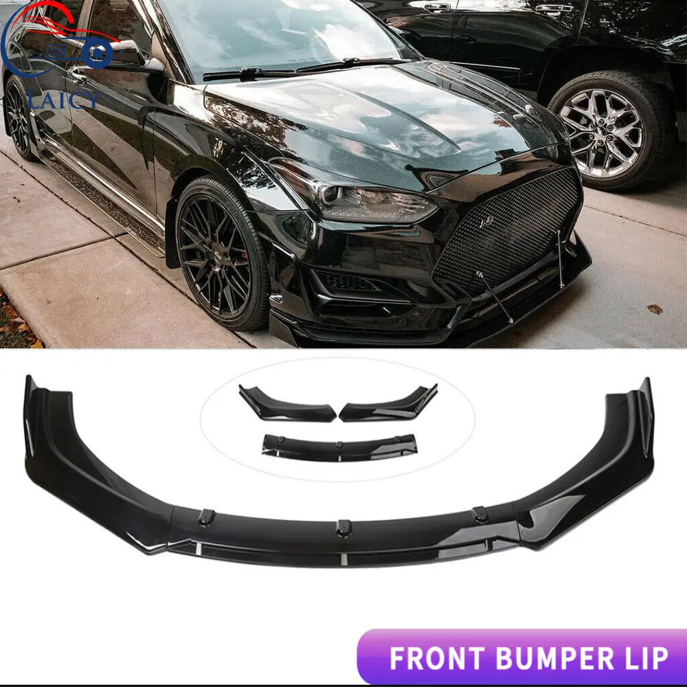 LAICY-3PCS-For-Hyundai-Veloster-2012-2021-Car-Front-Bumper-Lip-Splitter ...