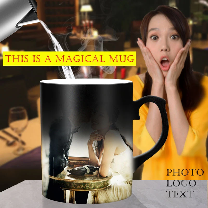 Customized Ceramic Magic Mug Pour in hot water pictures display mugs ...