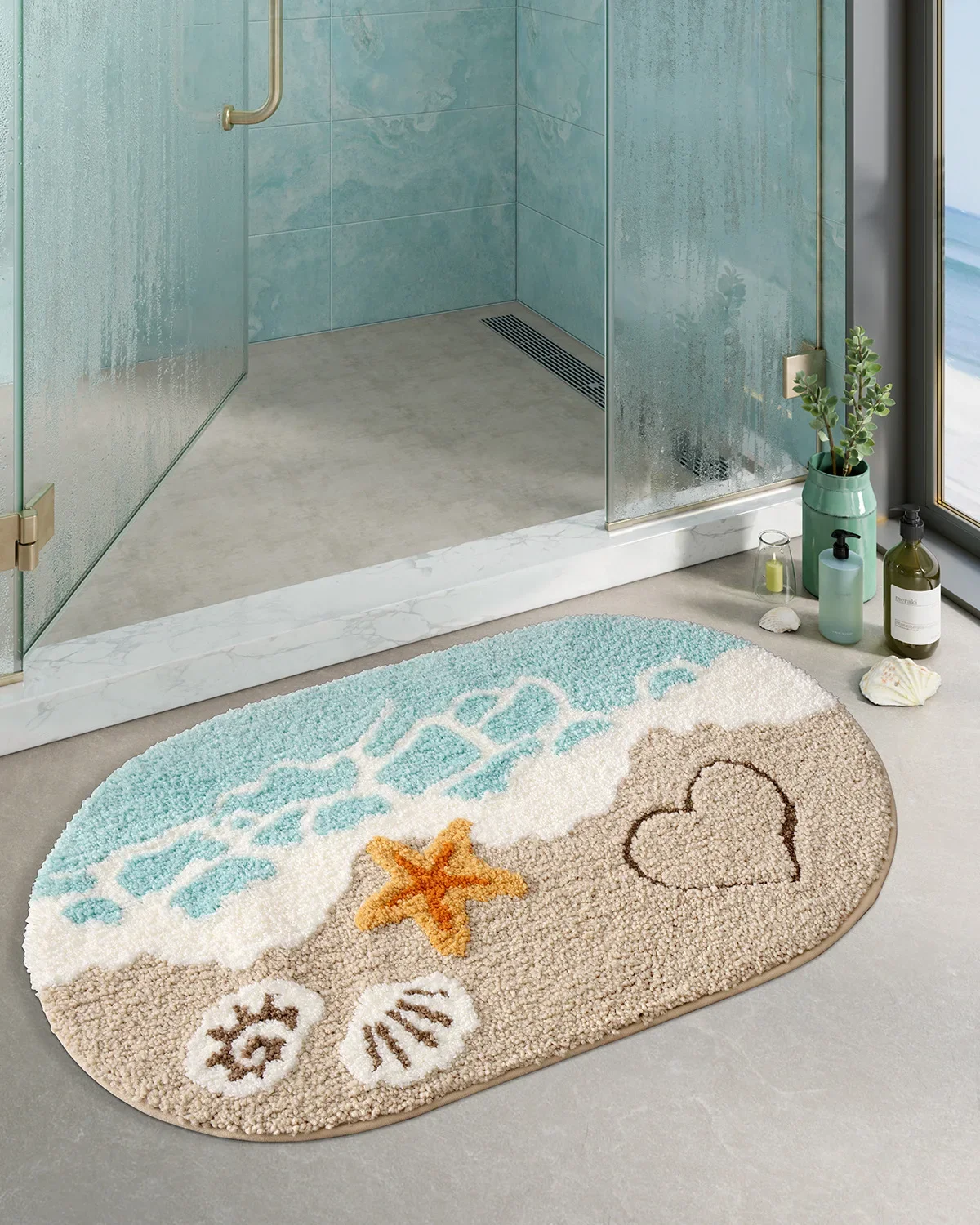 Beach Bath Mat Non-Slip Mats for Bathroom Decor Free Shipping - shop-syzo