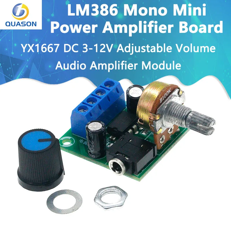 LM386-Mono-Mini-Power-Amplifier-Board-YX1667-DC-3-12V-Adjustable-Volume ...