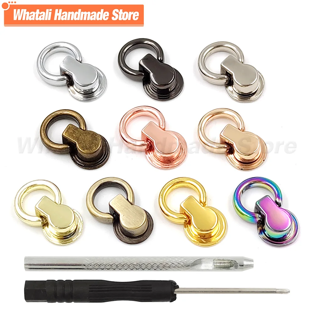10set-Metal-O-Ring-Stud-Rivet-Screwback-Clamps-Bag-Side-Edge-Gusset ...