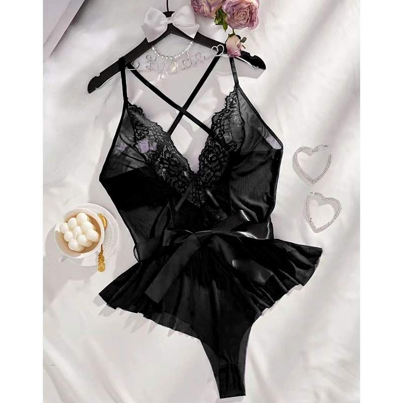 Fato-oco-de-ver-atrav-s-do-bodysuit-feminino-macac-o-er-tico-de-renda ...