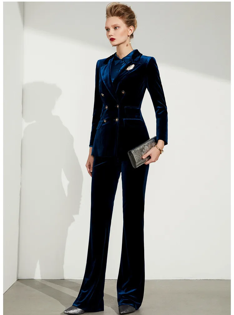 Women-s-Velvet-Suit-2-Piece-Slim-Elegant-Luxury-Wedding-Prom-Birthday ...