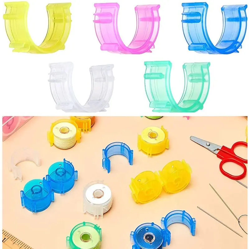 20-50PCS-Sewing-Bobbin-Small-Clips-Plastic-Bobbins-Thread-Spool ...