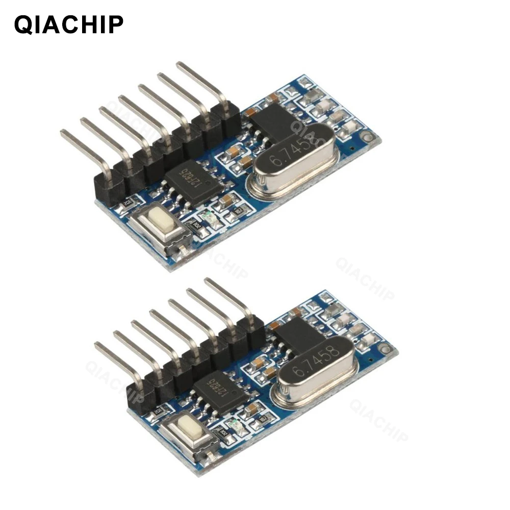 QIACHIP 2PCS 433mhz RF 수신기 학습 코드 디코더 모듈 433MHZ 무선 4 채널 출력 원격 제어 1527 ...