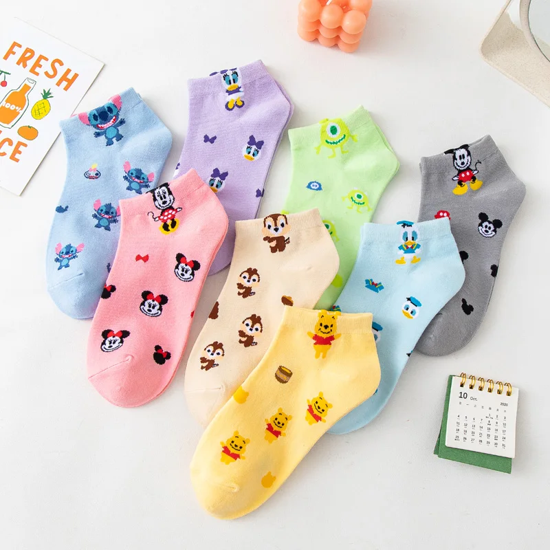 3-Pairs-Disney-Women-Socks-Cartoon-Mickey-Minnie-Winnie-Daisy-Donald ...