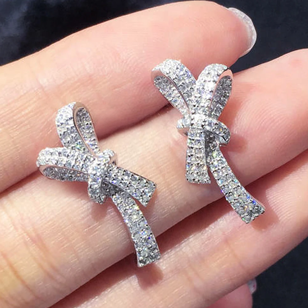 Huitan-Sparkling-Bow-Stud-Earrings-Luxury-Paved-Brilliant-Cubic ...