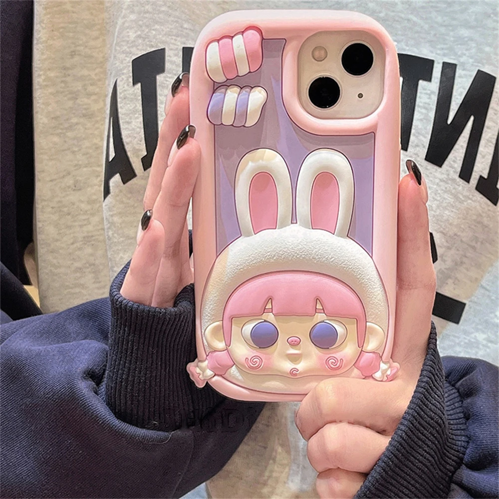 Coque de téléphone antichoc en silicone pour iPhone, lapin bonbon ...