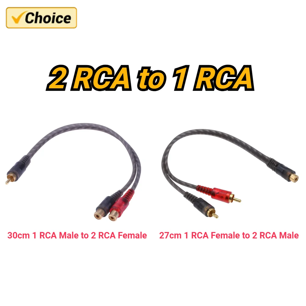27cm-1-RCA-Female-to-2-RCA-Male-Cable-RCA-Hub-Y-Type-Splitter-Pure ...