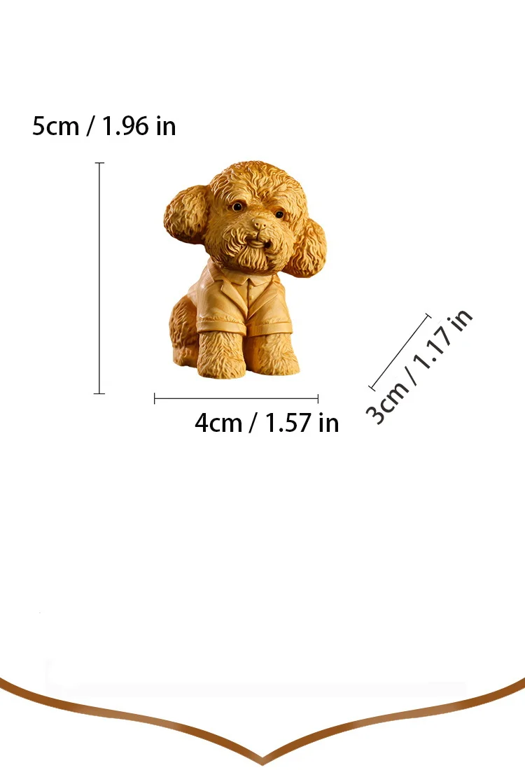 Wooden Cockapoo Puppy Decorative Figurines Home Room Office Potted Pla ...