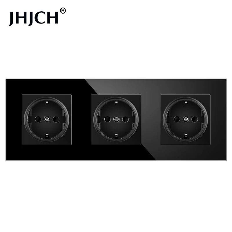 Wall Power Socket Glass Black | Glass Wall Power Socket Us | Black ...