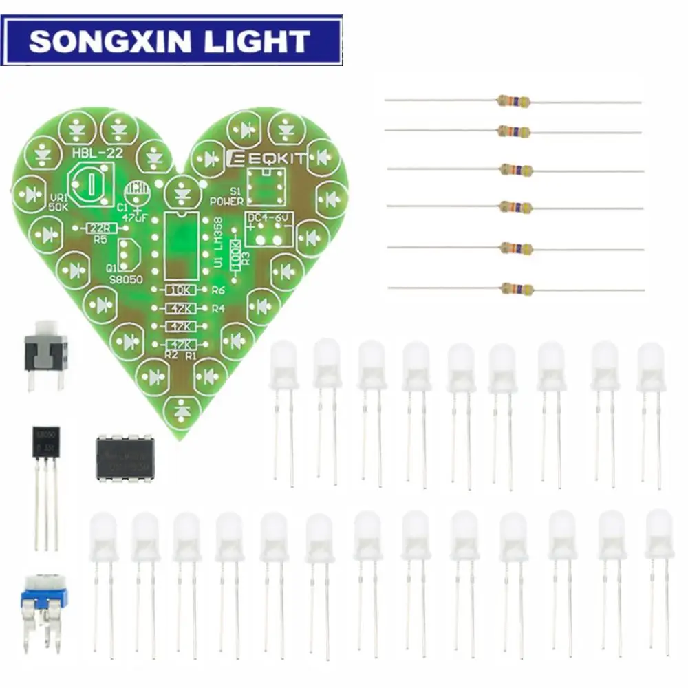 SX-DIY-Kit-Heart-Shape-Breathing-Lamp-Kit-Breathing-LED-Suite-Red-White ...