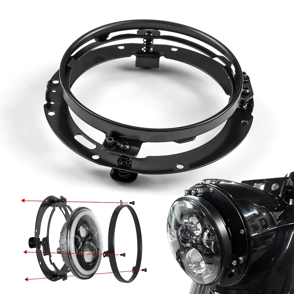 7inch-LED-Headlight-Round-Ring-Mount-Lamp-Holder-Brackets-Adapter ...