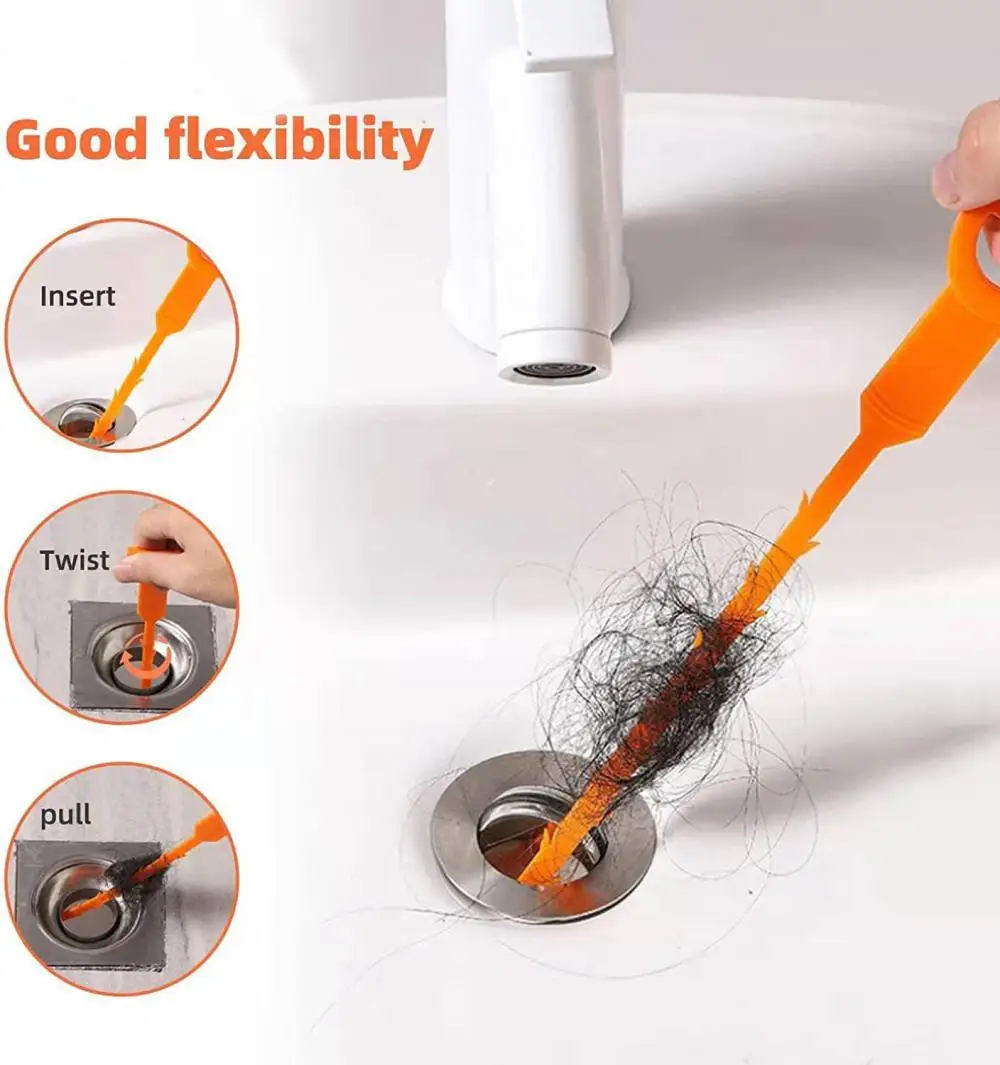 Sink Pipe Dredging Tools Drain Cleaner Sticks Clog Remover Drain Snake ...