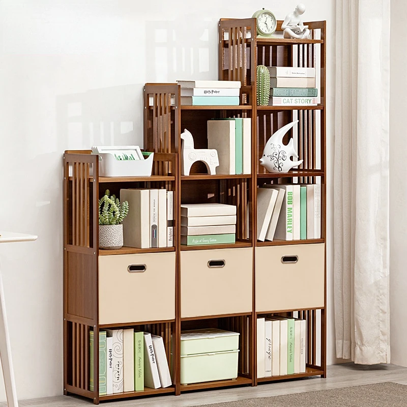 Multi-layer Simple Book Shelf Healthy Bamboo Shelves Furniture With ...