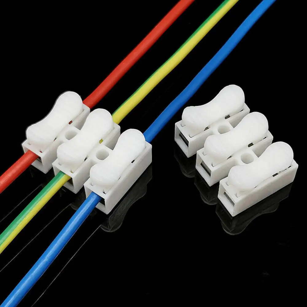 50Pcs-2-3-Way-CH-2-CH-3-Cable-Clamp-Terminal-Block-Spring-Wire-Quick ...