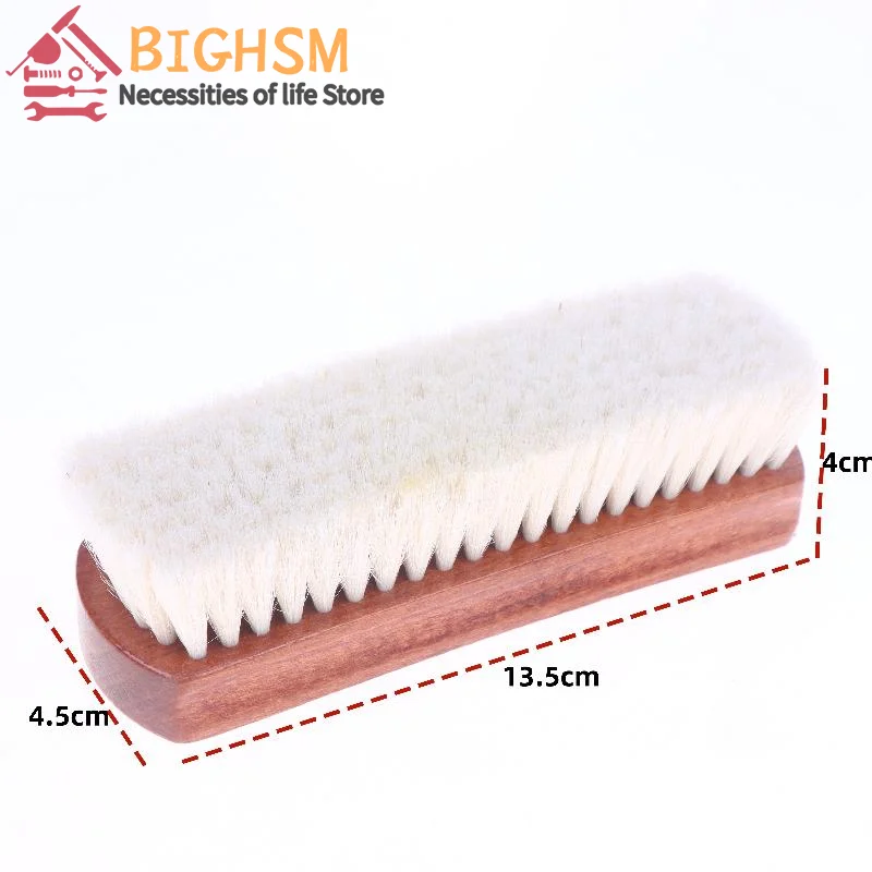 1Pcs Multifunctional Soft Wool Shoe Brush With Wooden Handle Wool Hair ...