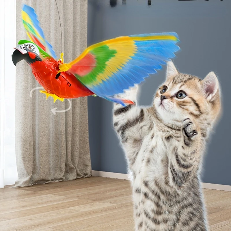 Simulation Bird Interactive Cat Toys Electric Hanging Eagle Flying Bird Cat Teasering Play Cat ...