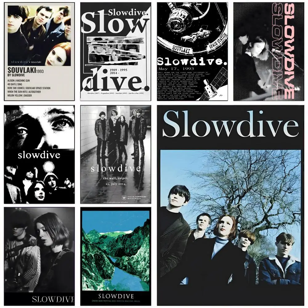 S-Slowdive Rock Band Poster Premium Decorative Wall Stickers Living ...