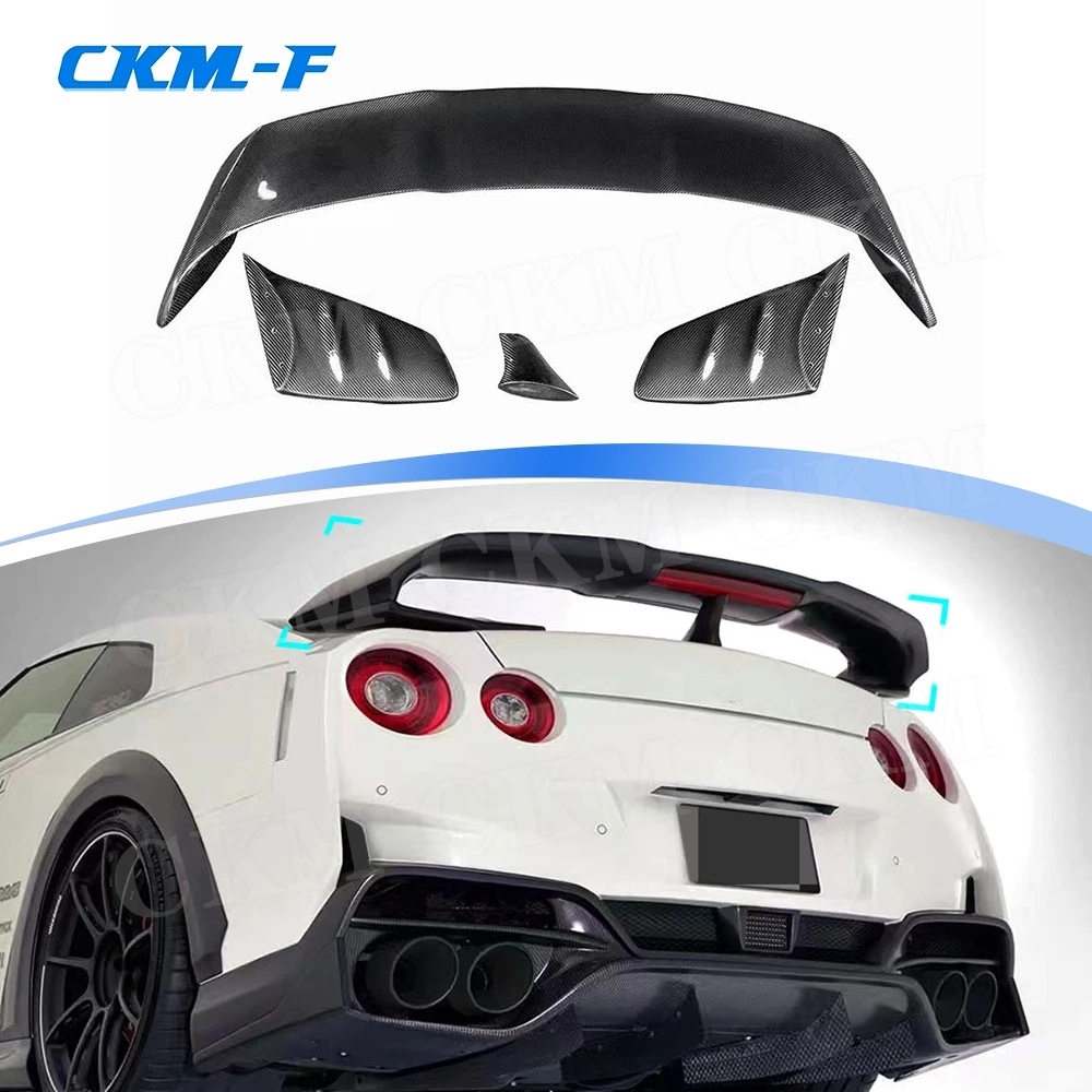 Carbon Fiber Rear Boot Spoiler Trunk Trim Wings for Nissan GTR R35 2008 ...