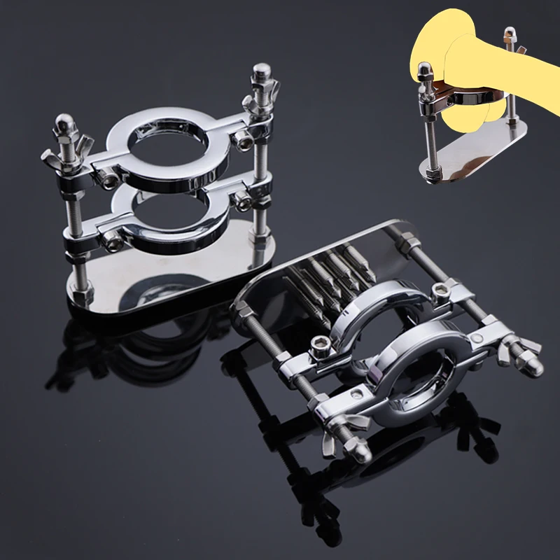 Heavy Metal Spike Penis Ring Clamp Male Chastity Device Steel Cock Ball ...