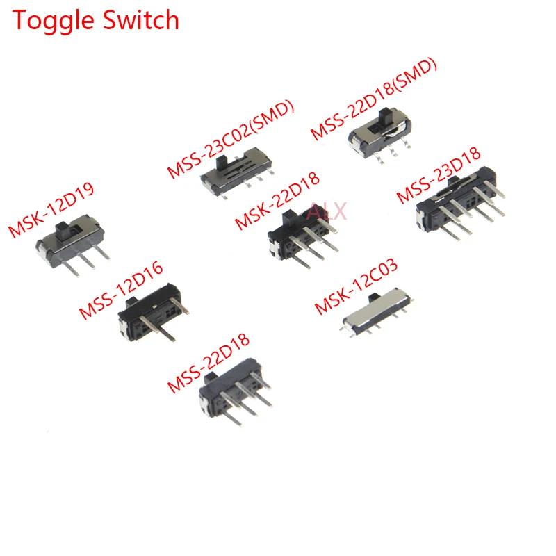 10pcs 슬라이드 스위치 마이크로 파워 토글 3pin 6pin 8pin Dip Smd 직각 티몬