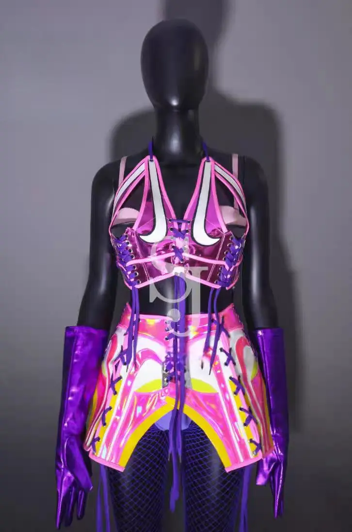 Technology-Colorful-Strap-Sexy-Set-Nightclub-Bar-Female-Singer-Dancer ...