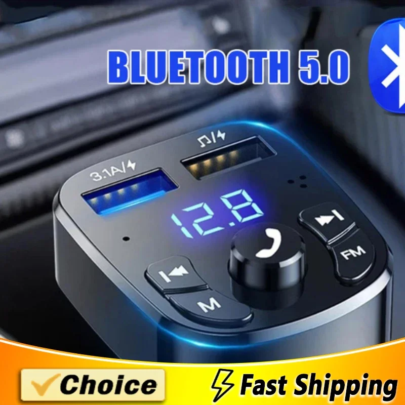 Car-Bluetooth-Music-Adapter-FM-Transmitter-Receiver-Car-Kit-MP3-Audio ...