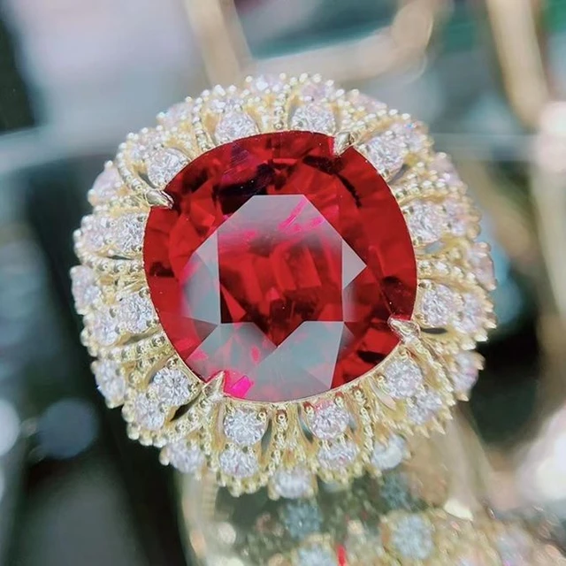 Natural Red Diamond Ring