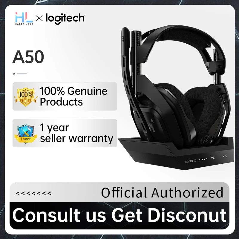 Logitech-auriculares inalámbricos Astro A50 para juegos, Estación Base ...