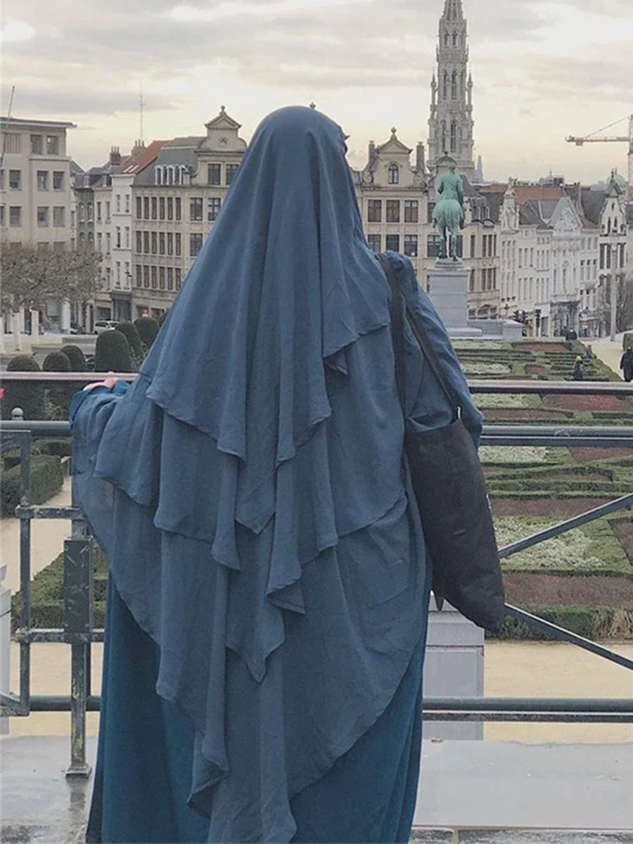 Muslim-Long-Khimar-Formal-Prayer-Garment-Hijab-Women-3-Layers-Khimars ...