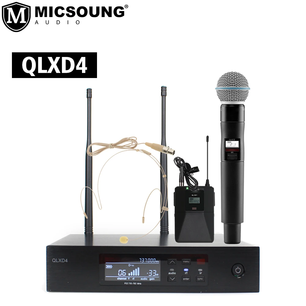 QLXD4-BETA58-SM-58-BETA87A-UHF-True-Diversity-Wireless-Microphone-System-with-Lavalier-headset ...