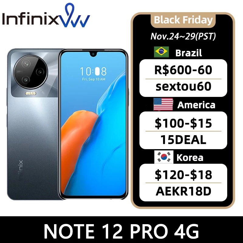 infinix NOTE 12 PRO 4G NFC 8GB 256GB Smartphone Helio G99 Processor 6.7 ...
