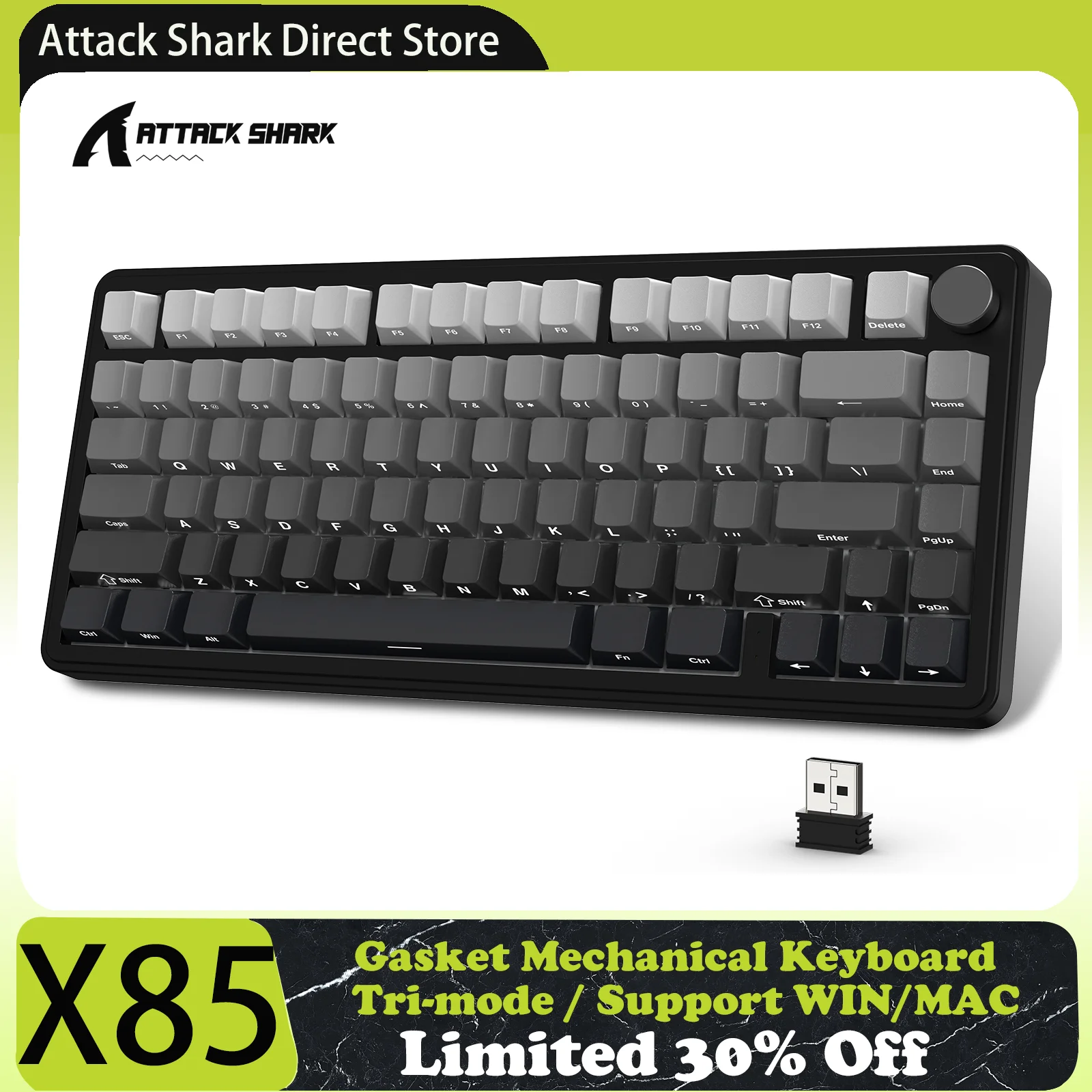 Attack-Shark-X85-Tri-mode-Gasket-75-Mechanical-Keyboard-with-CNC-Knob-5 ...