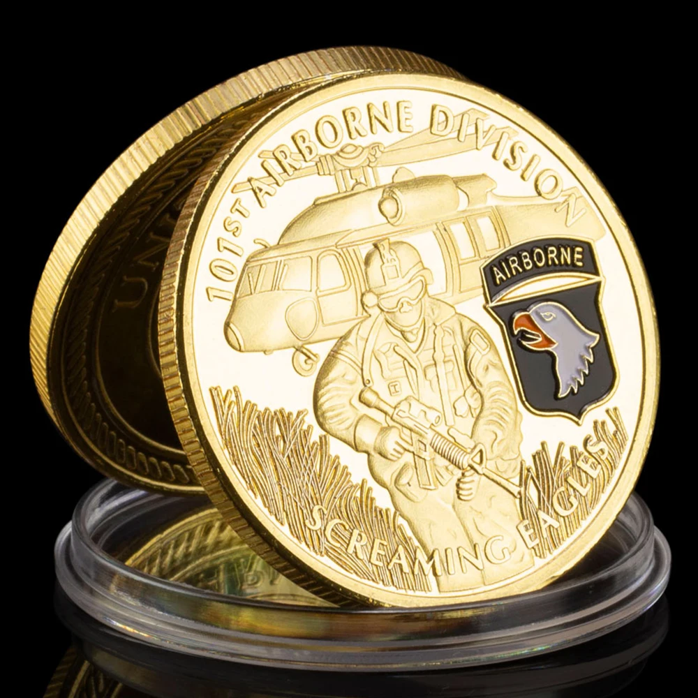 US-Army-101st-Airborne-Division-Souvenir-Coin-Gold-Plated-Commemorative ...