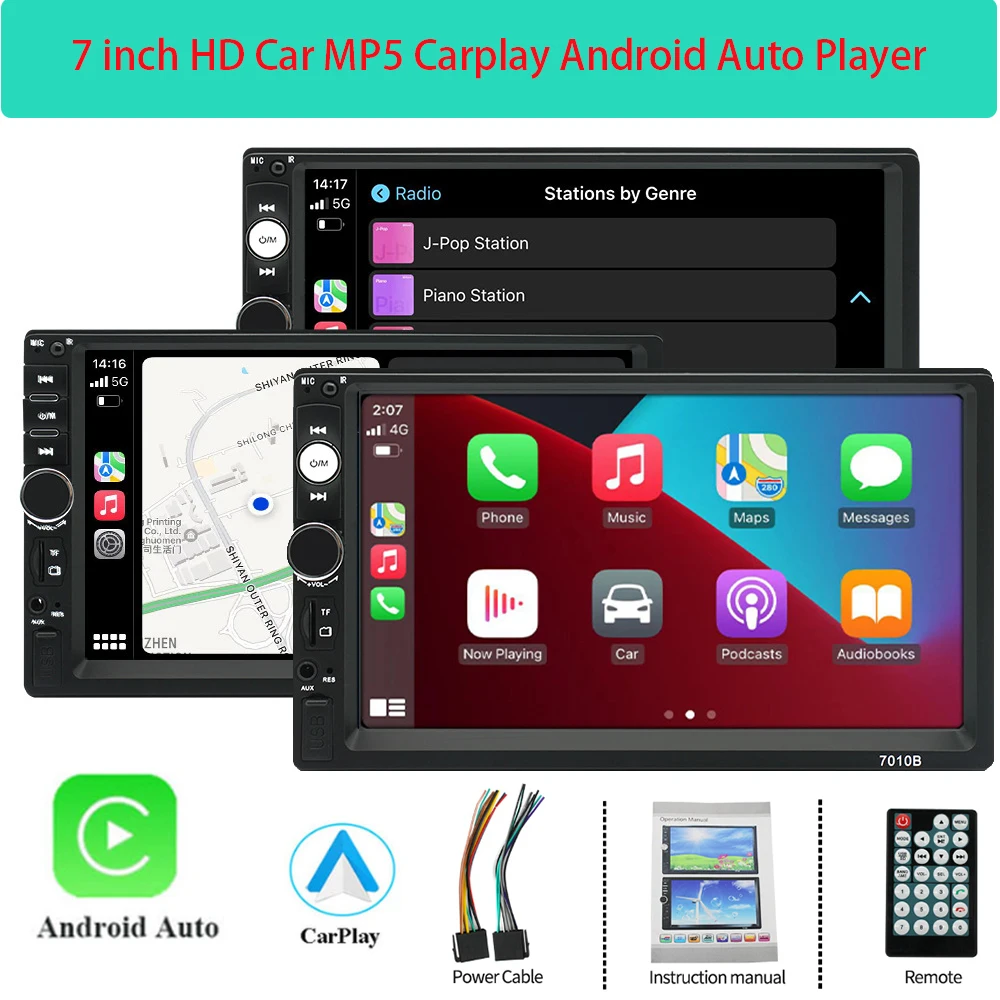 Carplay-2-Din-7-Touch-Screen-Car-Radio-Stereo-Bluetooth-FM-Audio-Stereo ...