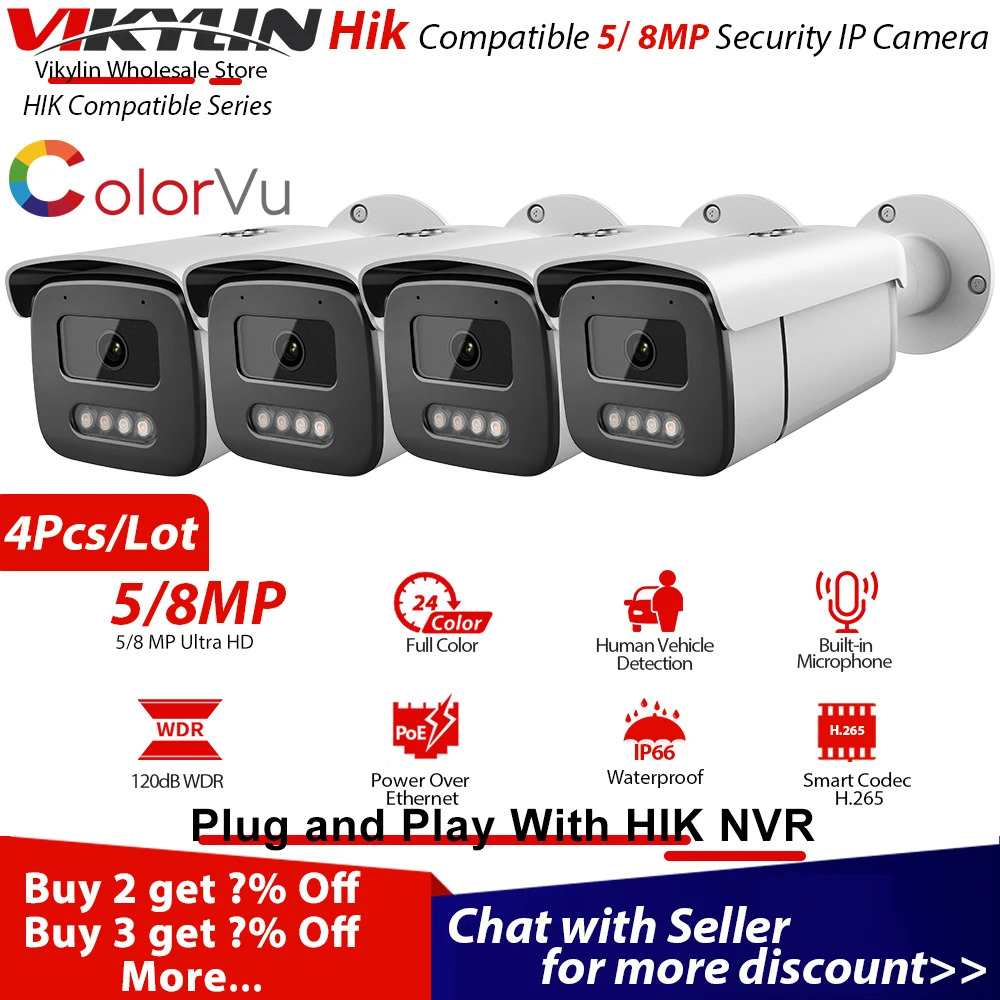 Vikylin-4K-8MP-Security-Camera-Hik-Compatible-Webcam-5MP-Outdoor ...