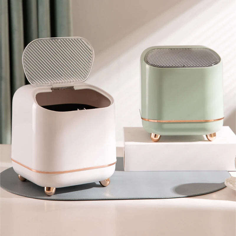 Small Waste Bins Desktop Garbage Basket Home Table Plastic Trash Can ...