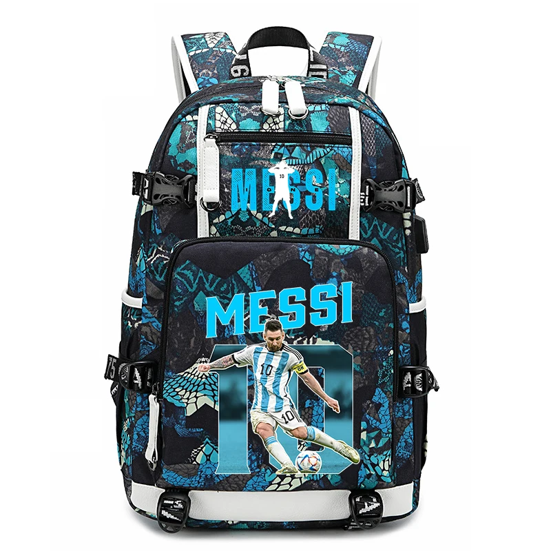 messi-printed-student-school-bag-casual-large-backpack-youth-colorful ...