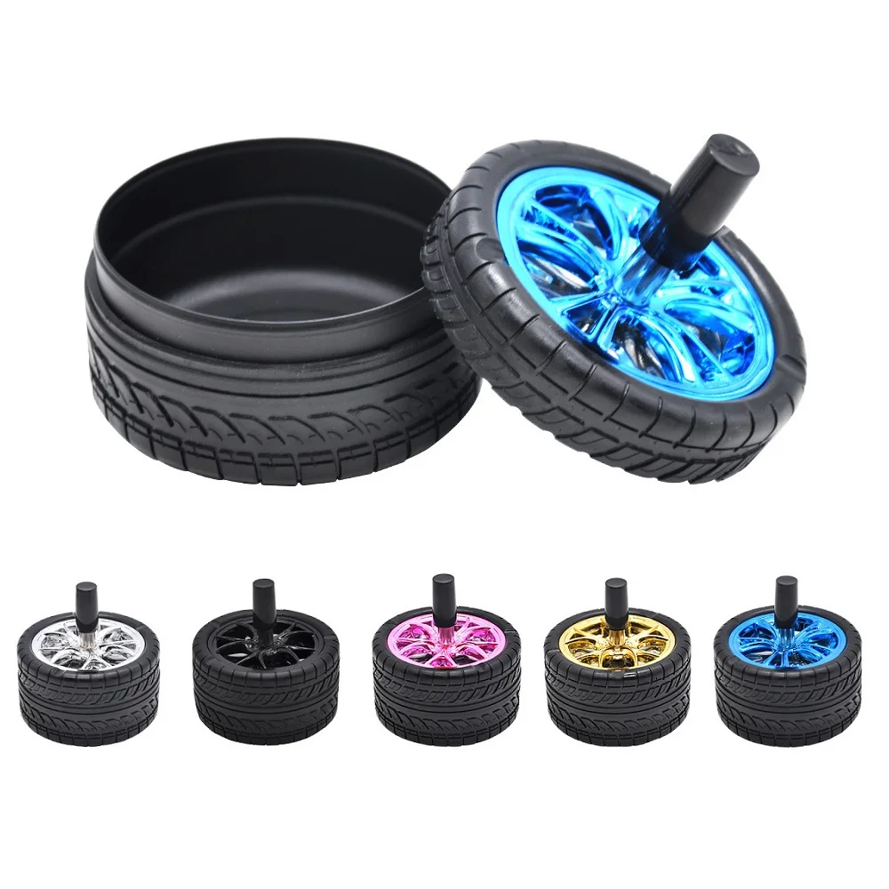 Cigarette-Ashtray-with-Lid-Rotating-Ashtray-with-Funny-Tire-Design-Home ...
