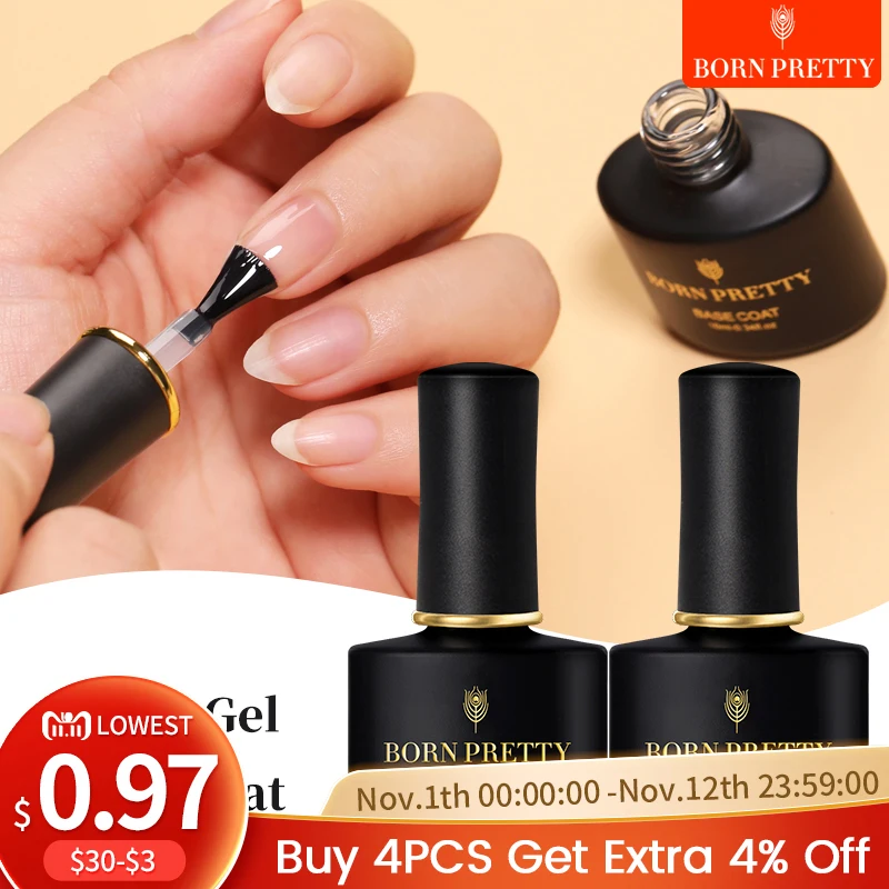 BORN PRETTY 10ml Base Gel Top Coat UV Gel Nail Polish Nail Art Manicure ...