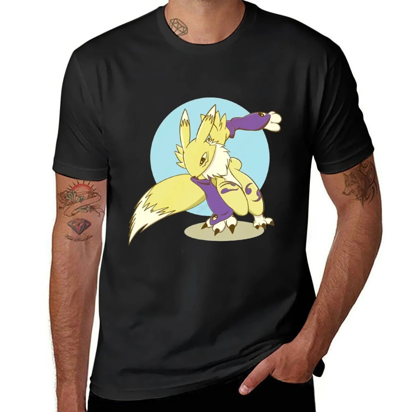 Renamon-golden-fox-anime-digimon-circle-design-T-Shirt-for-a-boy-plus ...