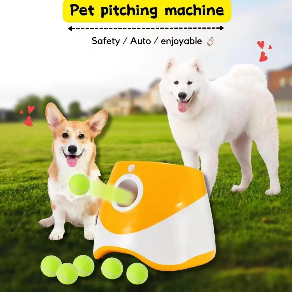 Dog-Automatic-Tennis-Launcher-Pet-Chase-Toy-Rechargable-Adjustable-Mini ...