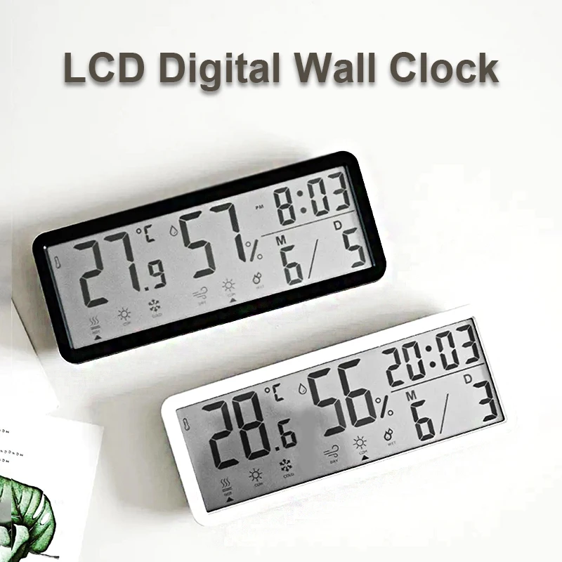 LCD-Digital-Wall-Clock-Temperature-Humidity-Date-Time-Display-Large ...