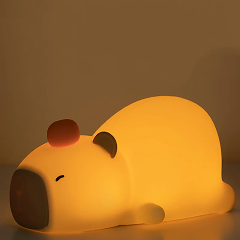 Capybara-Cute-Silicone-LED-Cartoon-Night-Light-USB-Rechargeable-Dimming ...