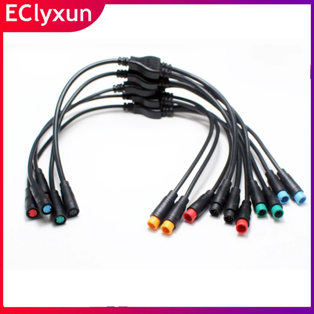 1Pcs M8 Y Splitter E-bike Cable 2Pin 3Pin 4Pin 5Pin 6Pin 1Female to 2 Male Electric Bicycle Plug ...