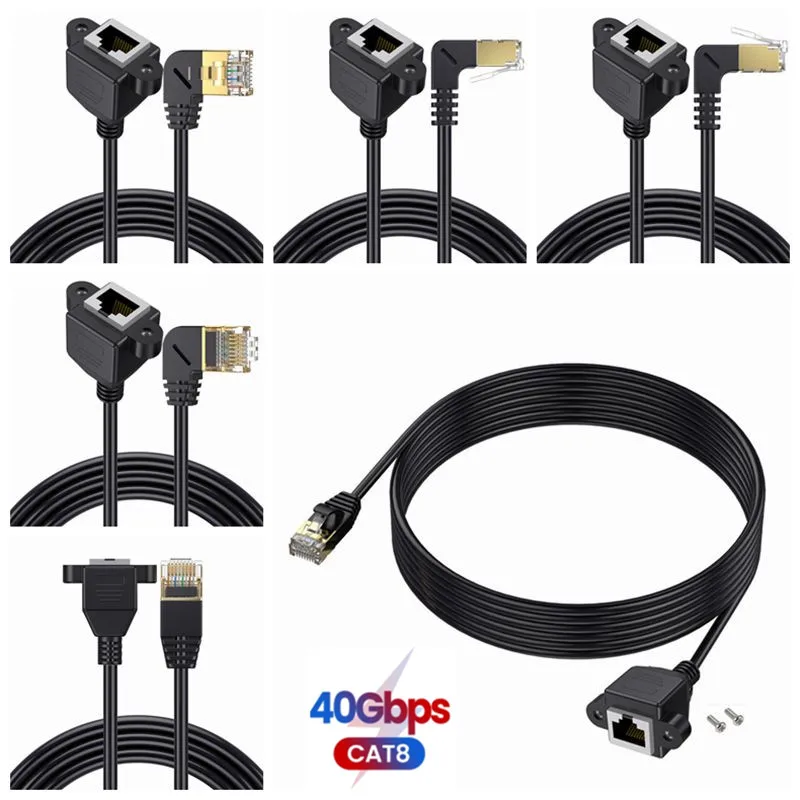 CAT-8-Gigabit-RJ45-Male-to-Female-90-Degrees-With-Screw-Holes-Can-Be ...