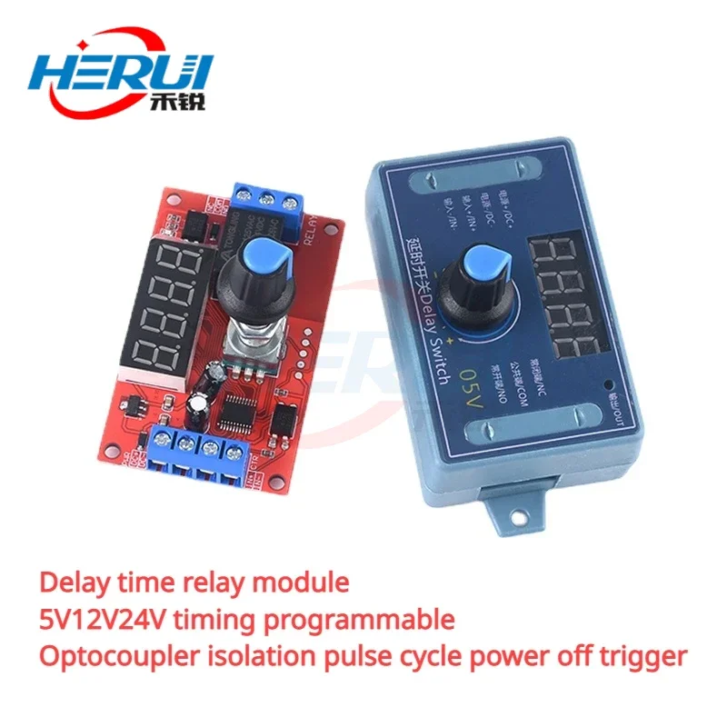 Delay-time-relay-module-5V12V24V-timing-programmable-Optocoupler-isolation-pulse-cycle-power-off ...
