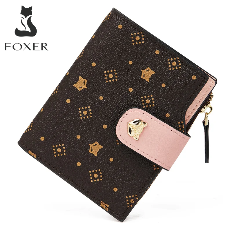 FOXER-Brand-Women-Short-Wallet-PVC-Leather-Animal-Print-Standard-Wallet ...