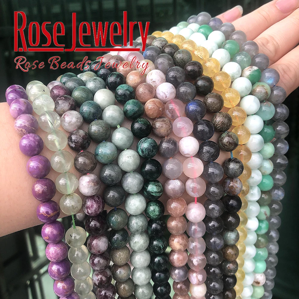 Grânulos De Selenita De Lepidolite Turmalina Verde Para Fazer Jóias Pedra Preciosa Natural ...